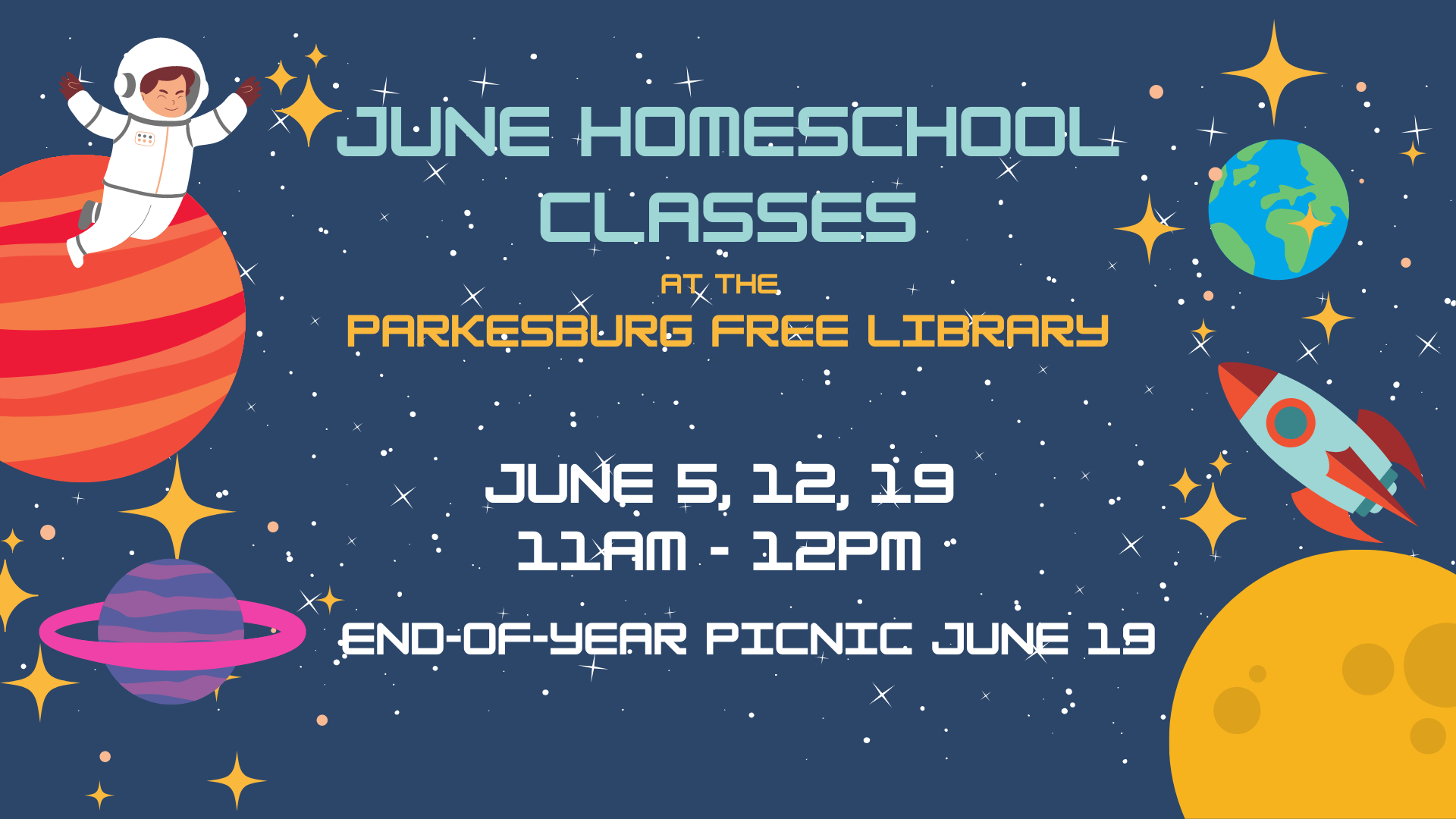 June Homeschool Classes | Parkesburg Library
