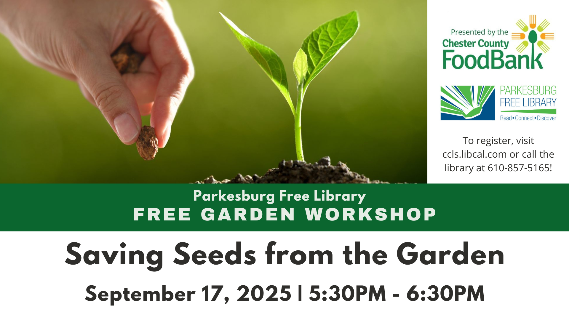 Free Garden Workshop: Seedkeeping | Parkesburg Library