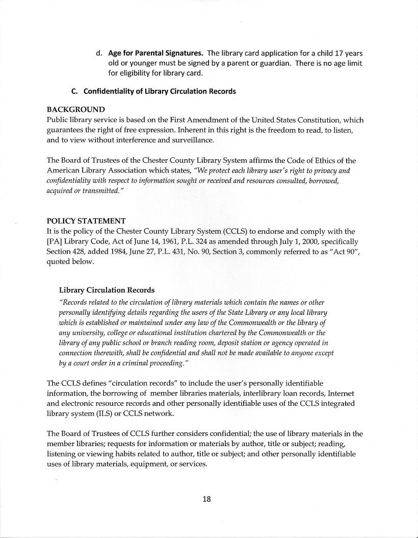 Library Policy Manual | Parkesburg Library