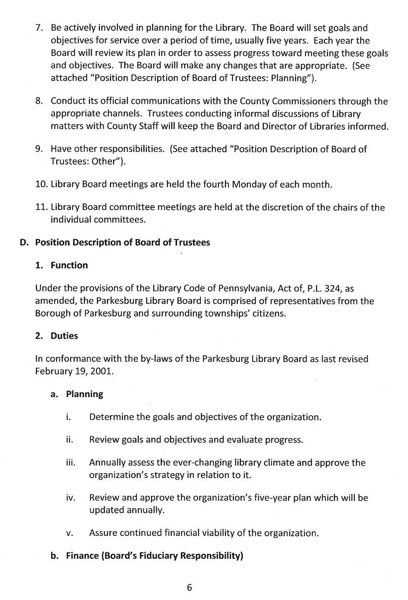 Library Policy Manual | Parkesburg Library