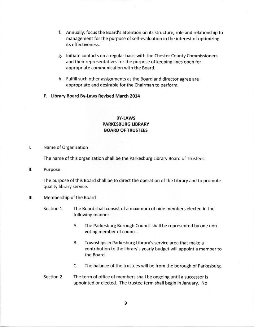 Library Policy Manual | Parkesburg Library